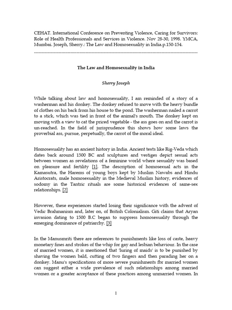 History of Homosexuality in India | PDF | Homosexuality | Intimate ...