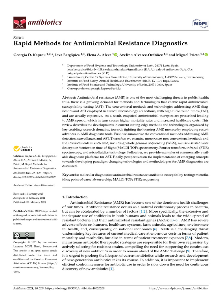 Rapid Methods For Antimicrobial Resistance Diagnostics | PDF | Dna ...
