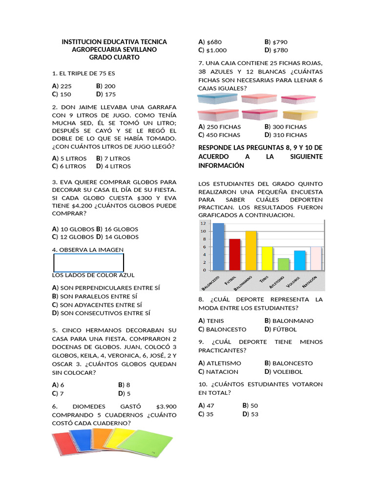 Icfes Matematicas 4 | PDF
