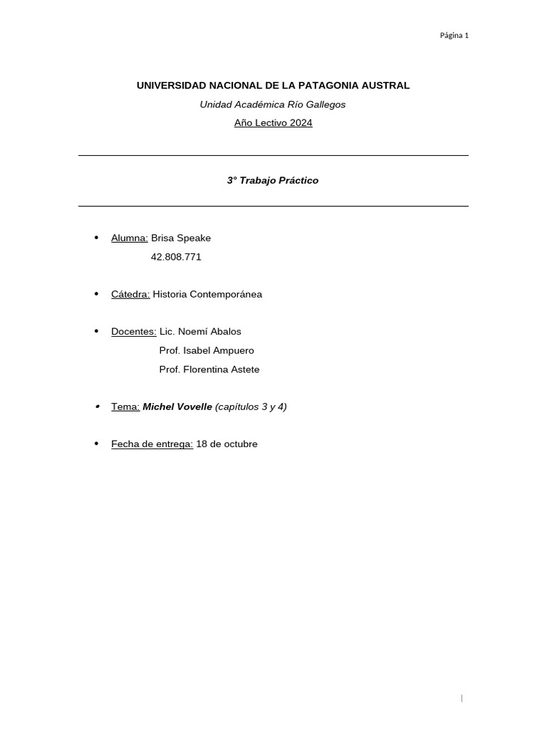 Trabajo Práctico N°3 - Brisa Speake - Hist. Contemporánea 2024 | PDF ...