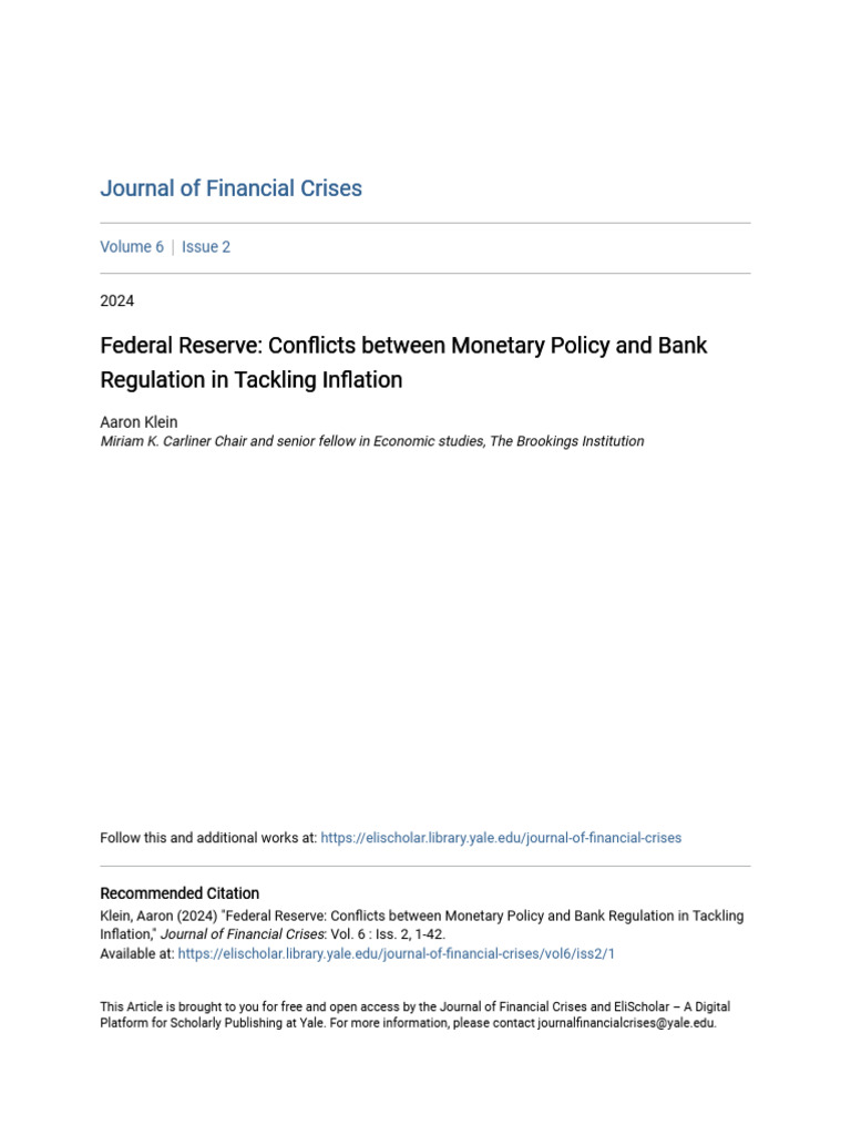 Conflicts Between Monetary Policy and Bank Regulation in Tackling ...