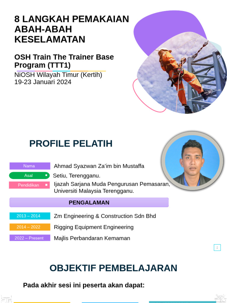 (Slide Zaim) 8 Langkah Pemakaian Abah-Abah Keselamatan | PDF