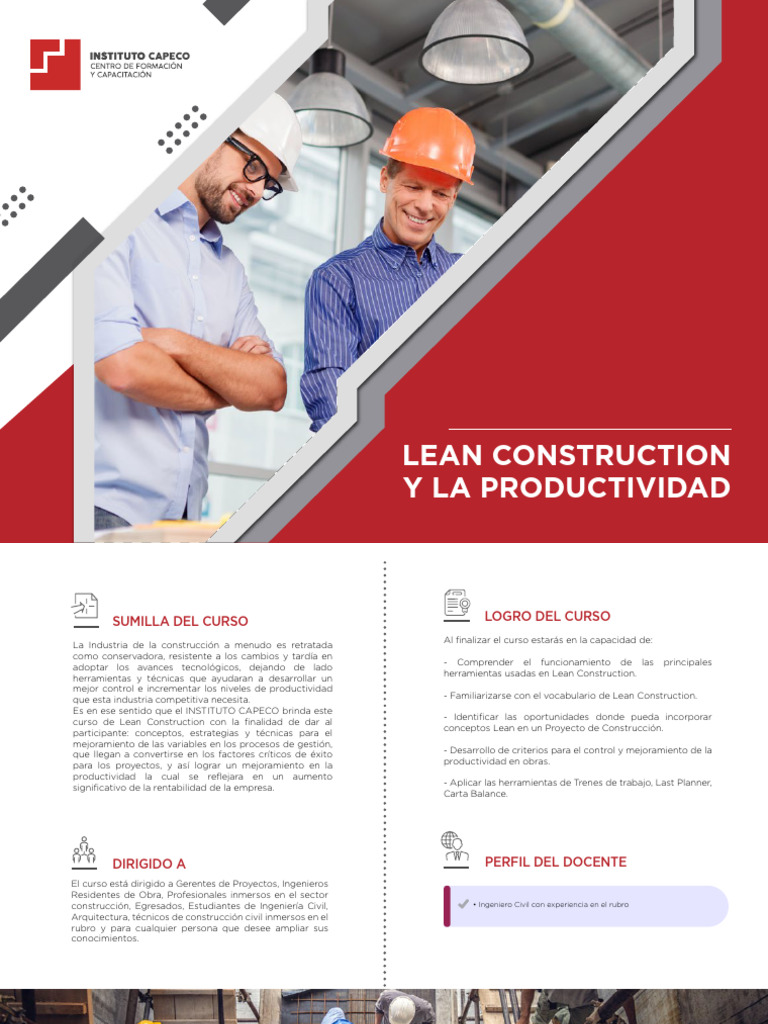Curso Lean Construction y La Productividad G | PDF | Ingeniería | Business