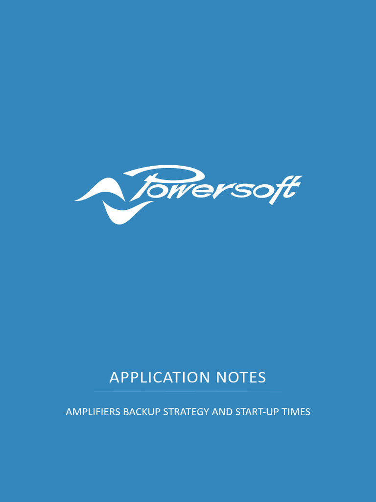 Powersoft An Backup Strategy Startup Times | PDF | Amplifier | Analogue Electronics