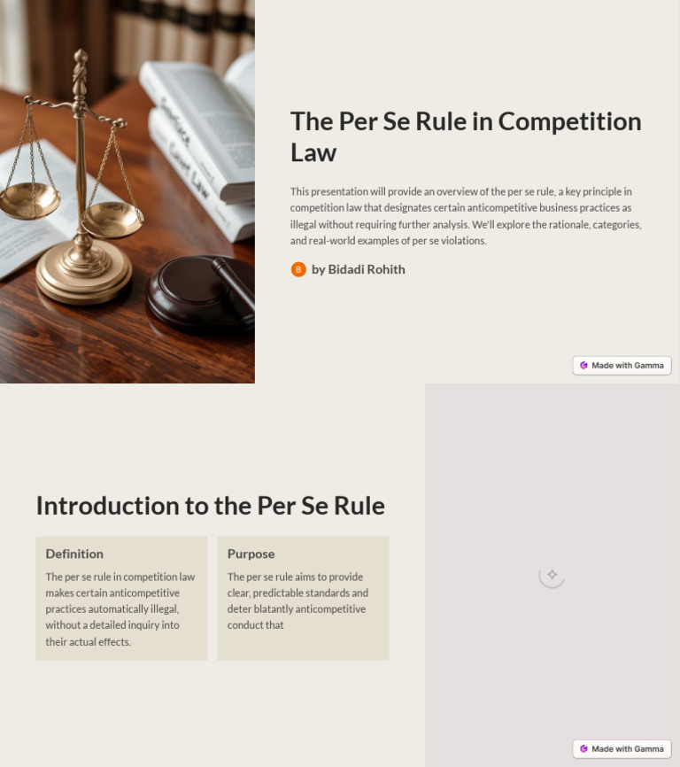 The Per Se Rule in Competition Law | PDF