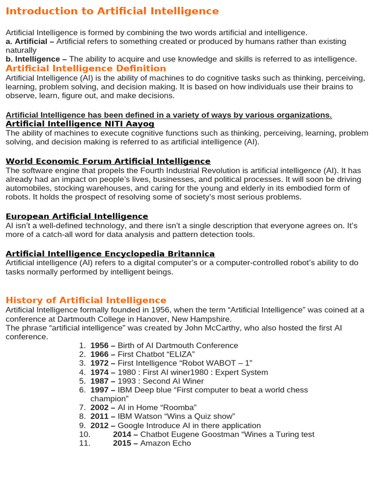 Introduction To Artificial Intelligence | PDF | Artificial Intelligence | Intelligence (AI ...