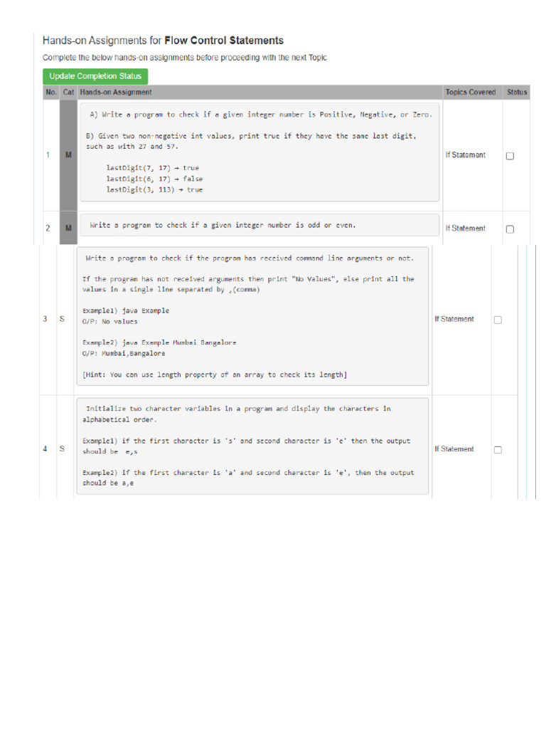 Hands-On Assignment For Flow Control Statements | PDF