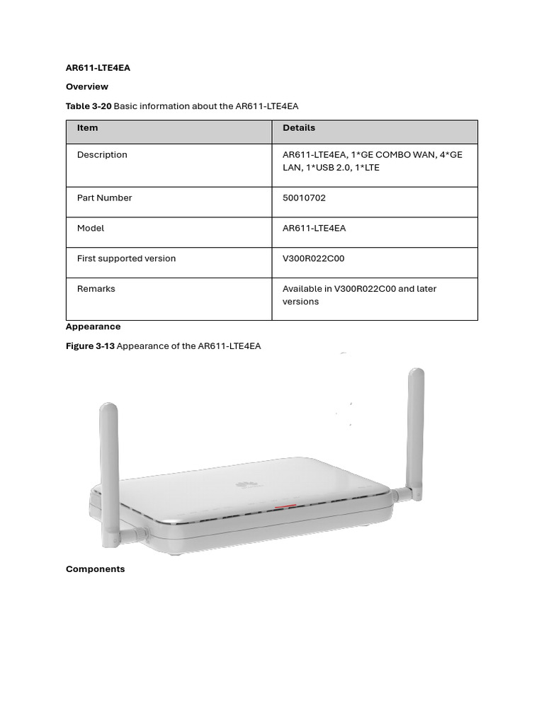 Ar611-Lte4ea Data Sheet | PDF | Lte (Telecommunication) | Ethernet