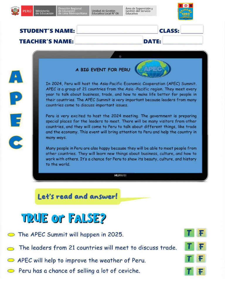 Apec Reading Comprhension | PDF