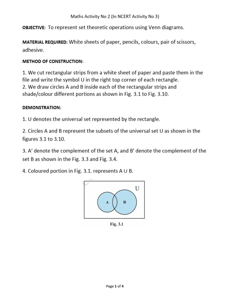 11th Maths Activity No 2(In NCERT Activity No 3) | PDF