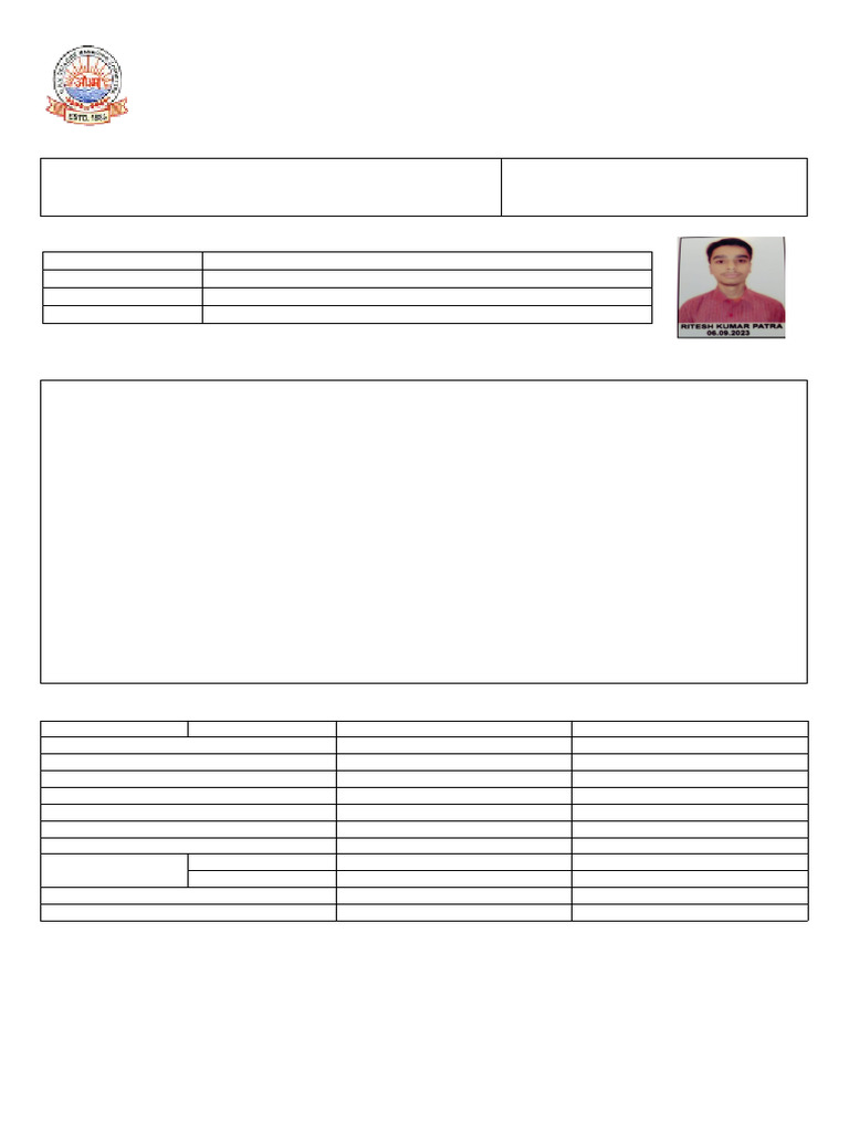 Admission Form for Class XI Science 2024 | PDF