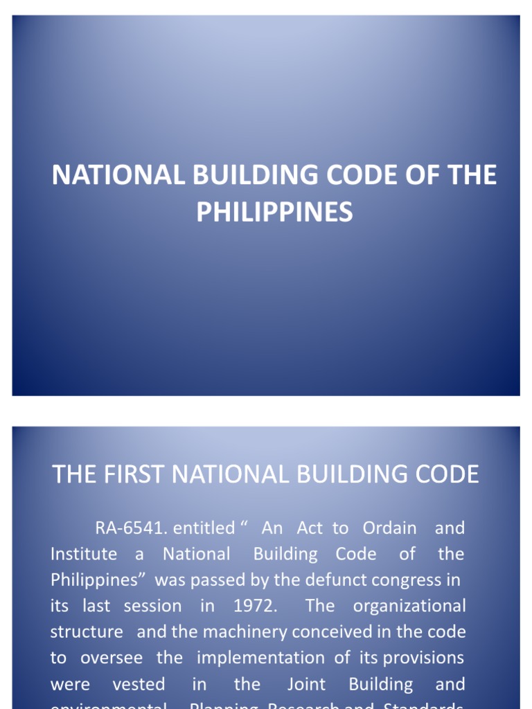 National Building Code of The Philippines | PDF | Building Code | Wall