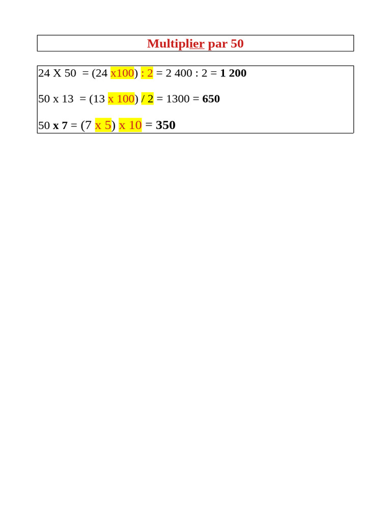 Multiplier Par 50 | PDF