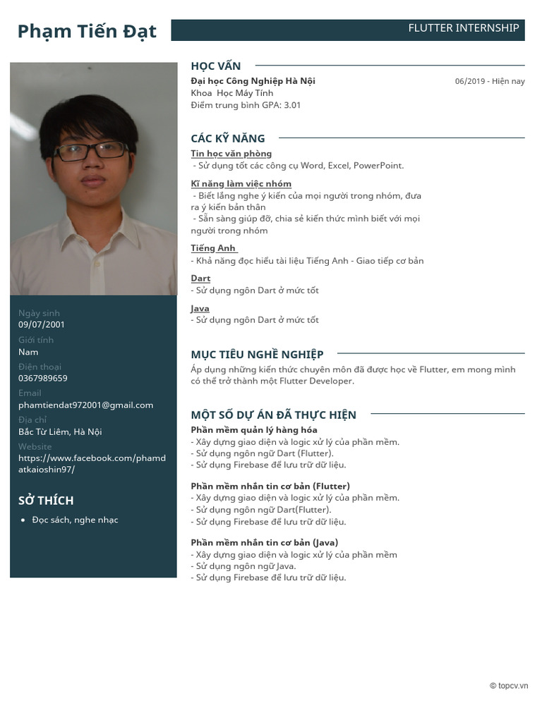 Pham Tien Dat TopCV - VN 081222.94408 | PDF