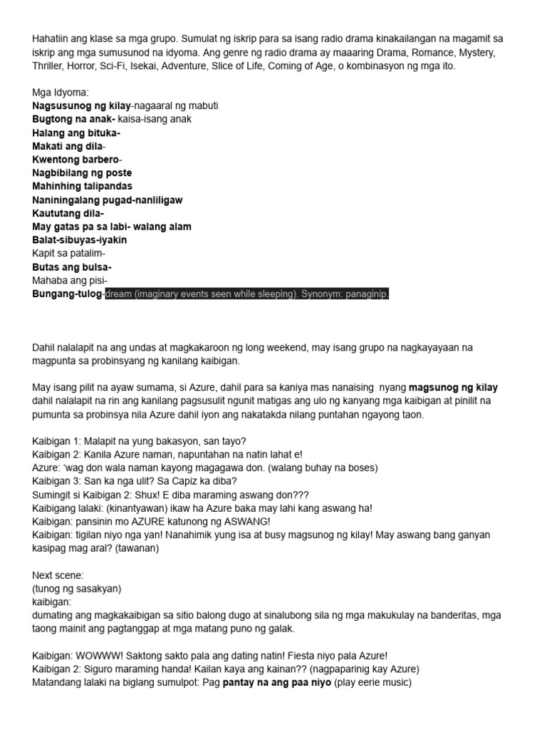 Radio Drama Script | PDF