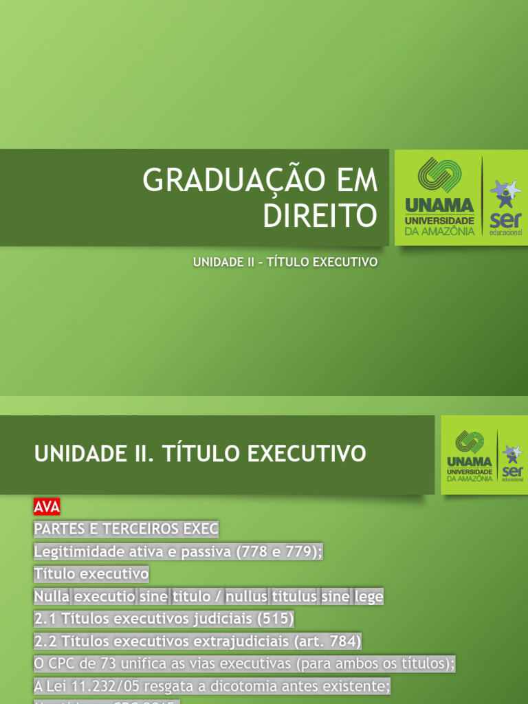 Unidade 2 - Título Executivo | PDF