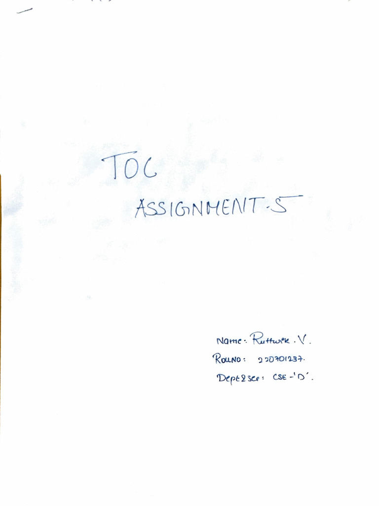 Assignment 5 Toc | PDF