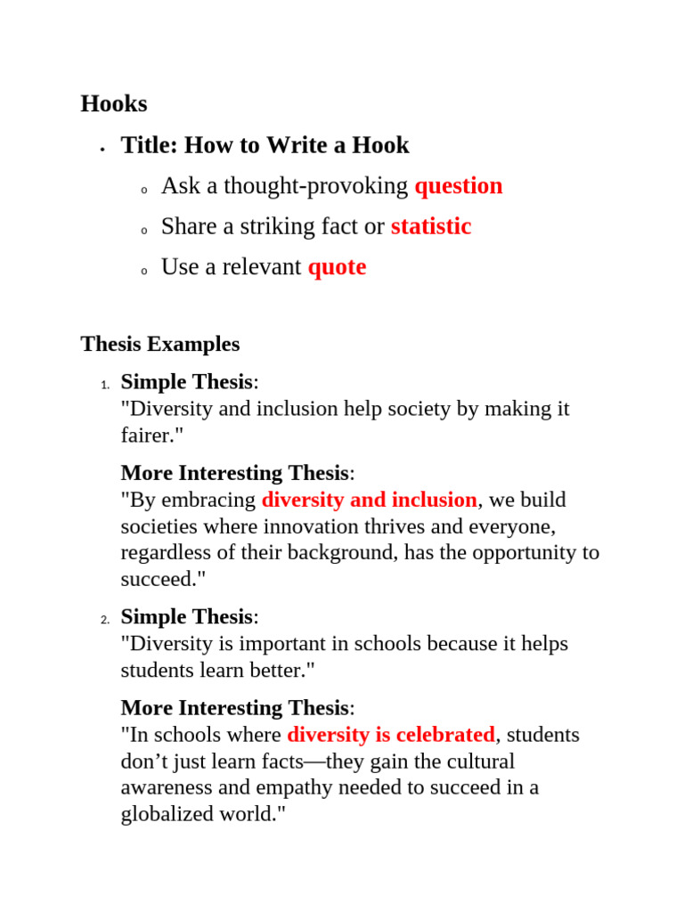 Hook Thesis | PDF | Diversity (Business) | Social Psychology