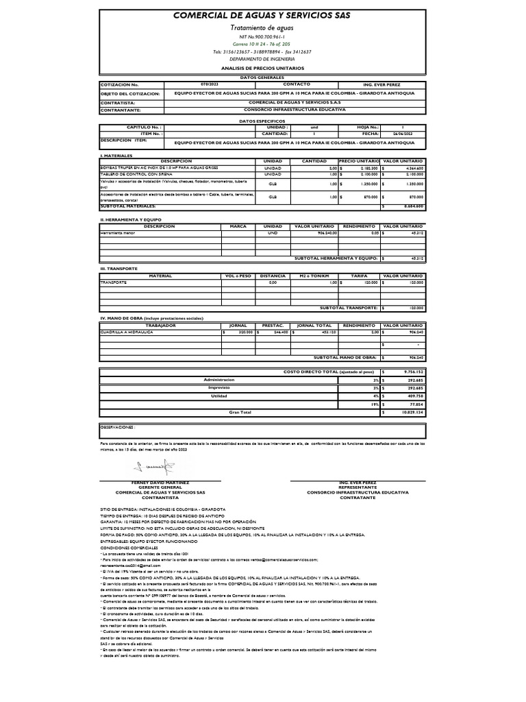 Cot Cas 070 Equipo Eyector | PDF