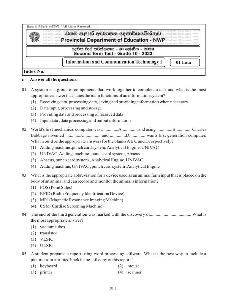 W - Grade 10 - Ict - Part I | PDF | Technology & Engineering