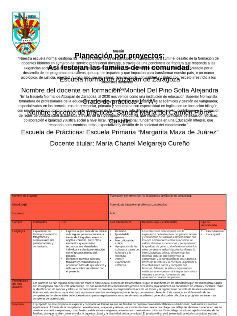 Planeación - Así Festejan Las Familias de Mi Comunidad | PDF ...