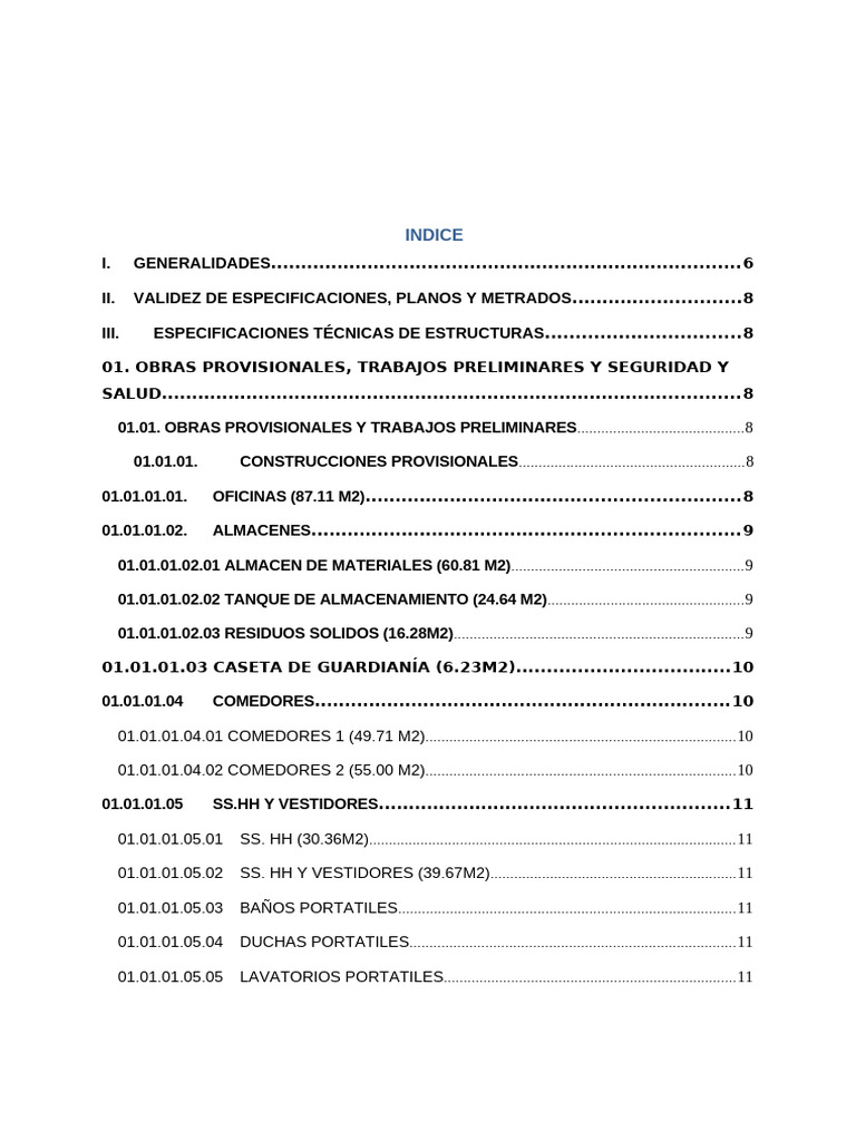 02.3.1 Eett Obras Provisionales Final | PDF | Demolición | Medición