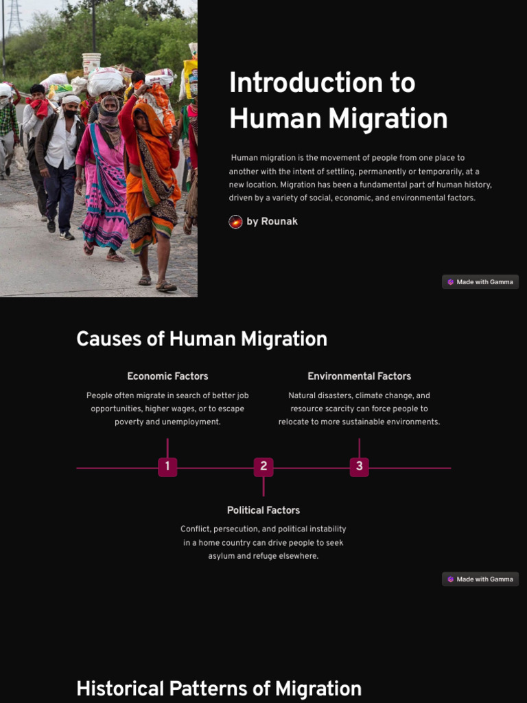 Introduction To Human Migration | PDF | Human Migration | Immigration