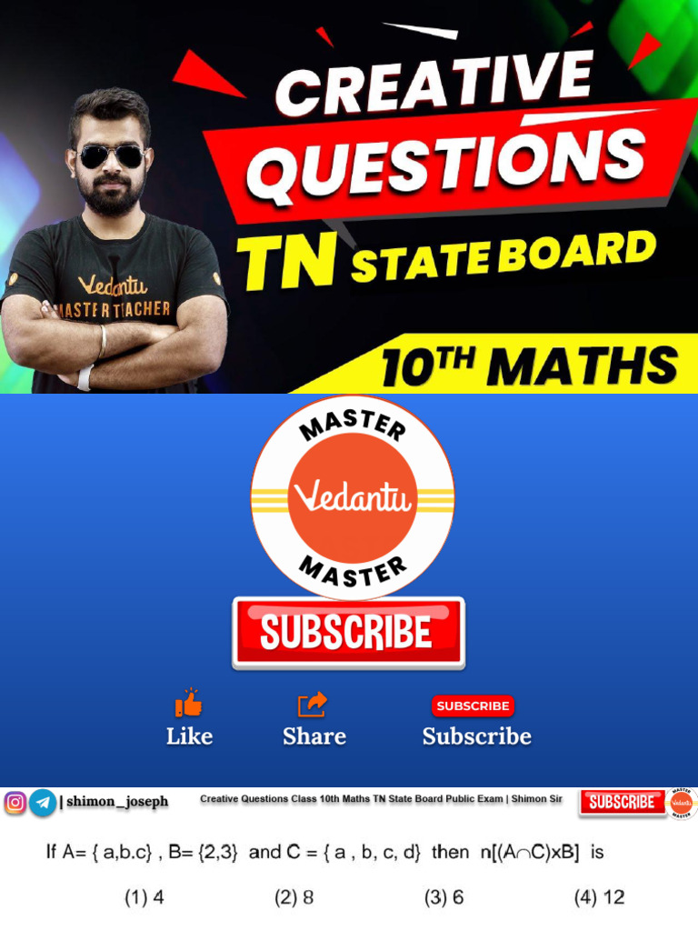 Class 10 Maths Creative Questions TN | PDF