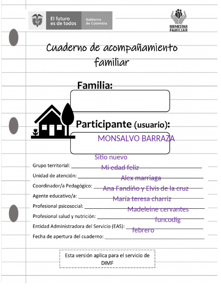 Cuaderno Familiar Dimf 4 | PDF | Parto | El embarazo