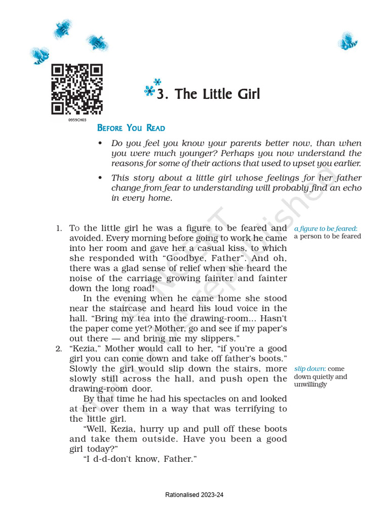 The Little Girl (Prose) & Rain On The Roof (Poem) | PDF