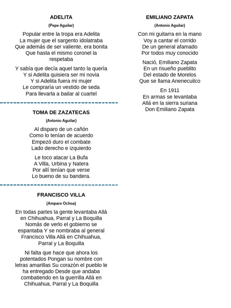 Corridos Revolucionarios: Letras y Temas | PDF