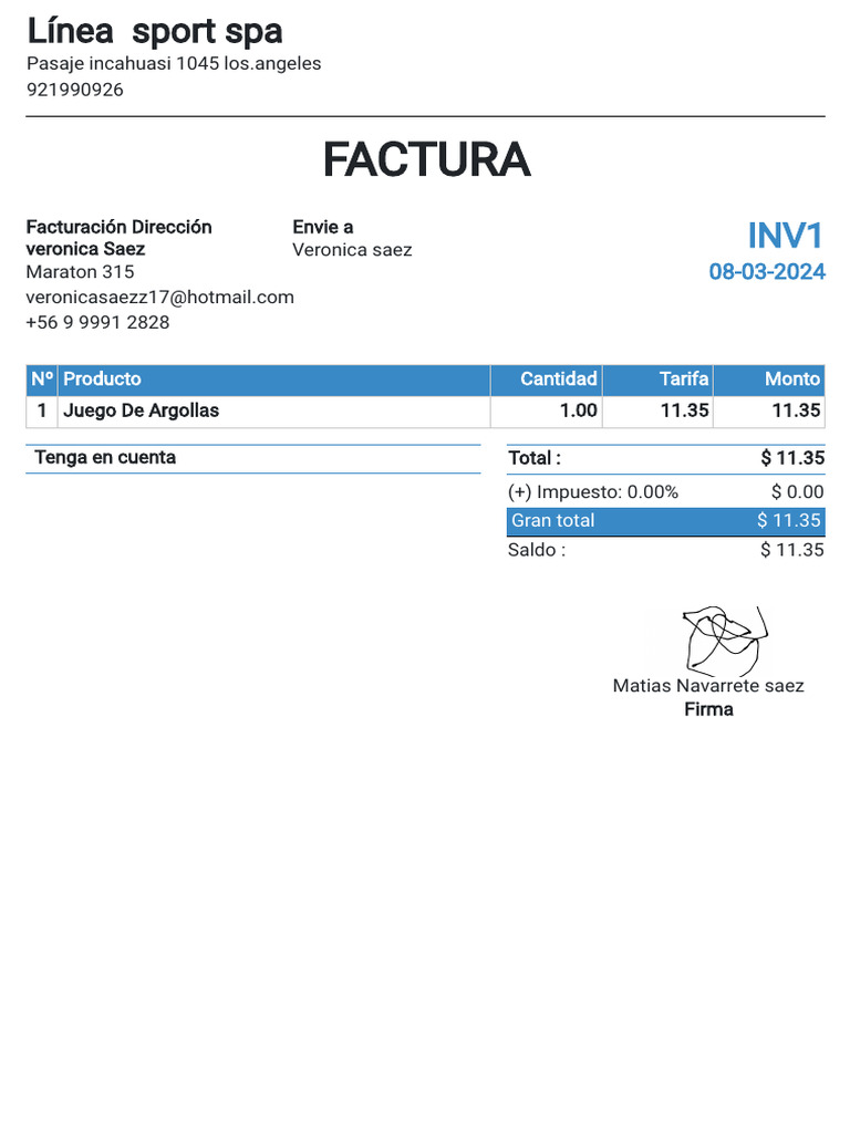 Factura de Marisa Saez en Decathlon | PDF