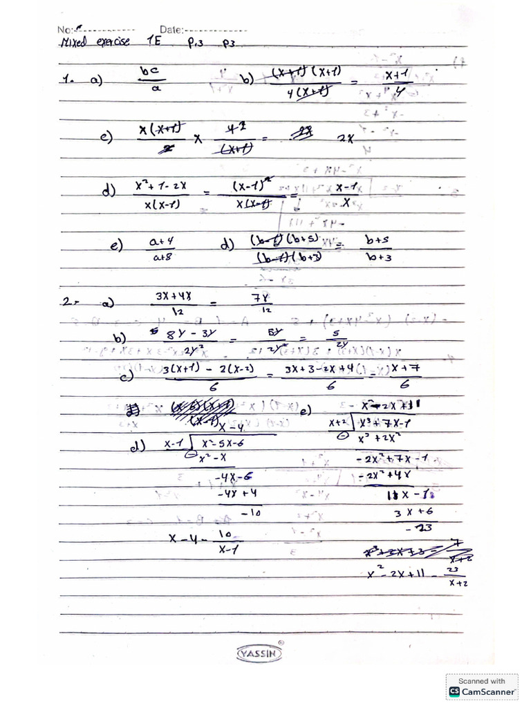 CH.1 Mixed Exercise P3 | PDF