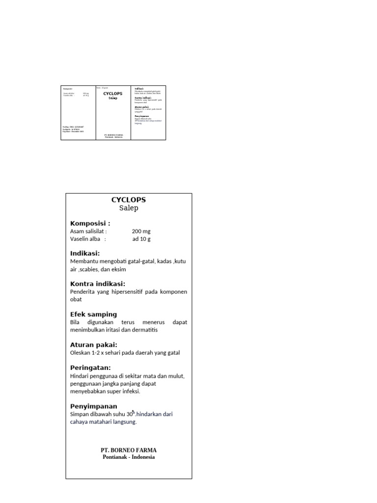Brosur Etiket Salep | PDF