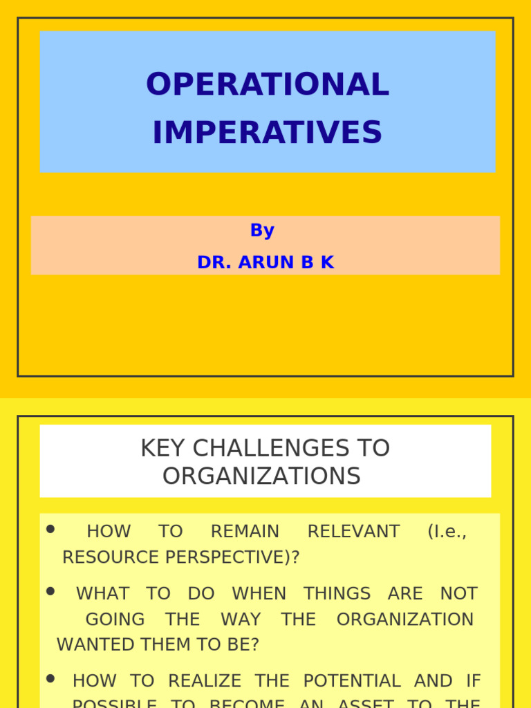 Operational Imperatives | PDF | Supply Chain Management | Sustainability