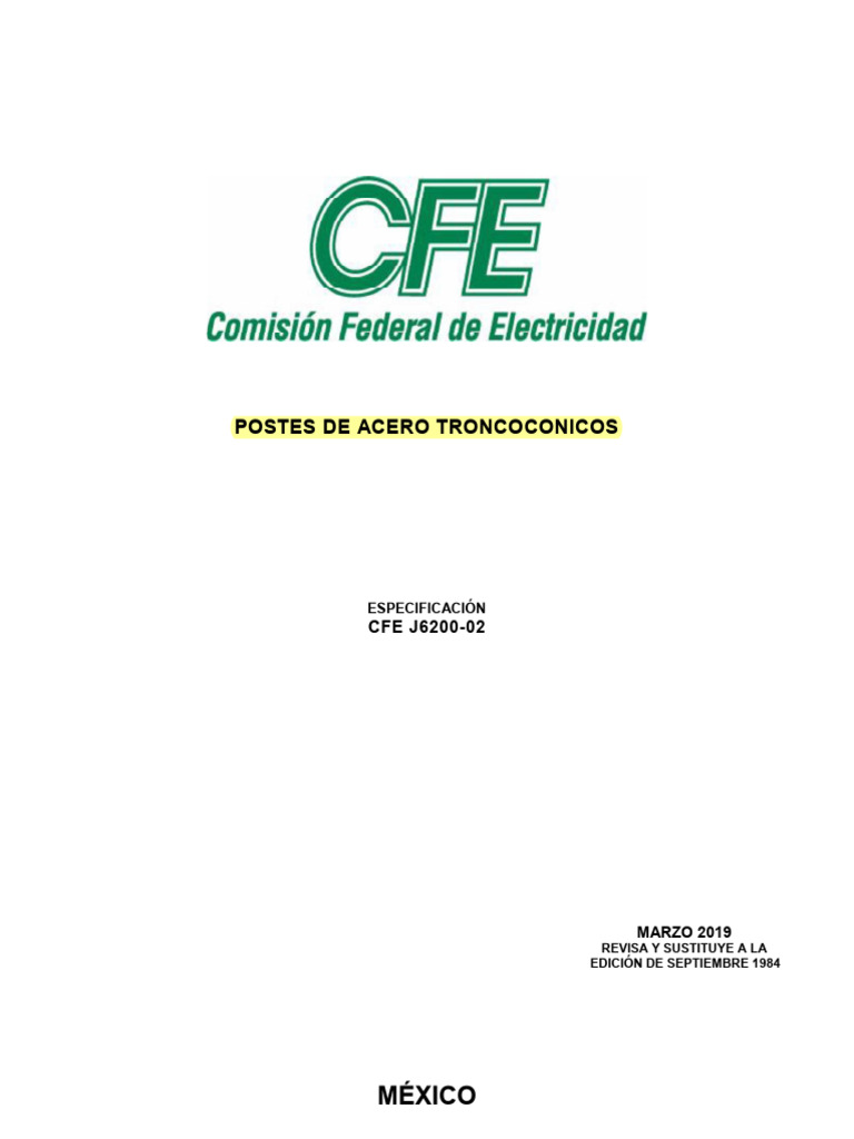 Postes Cfe Troncoconicosj6200-02 Imp | PDF | Revestimiento | Soldadura