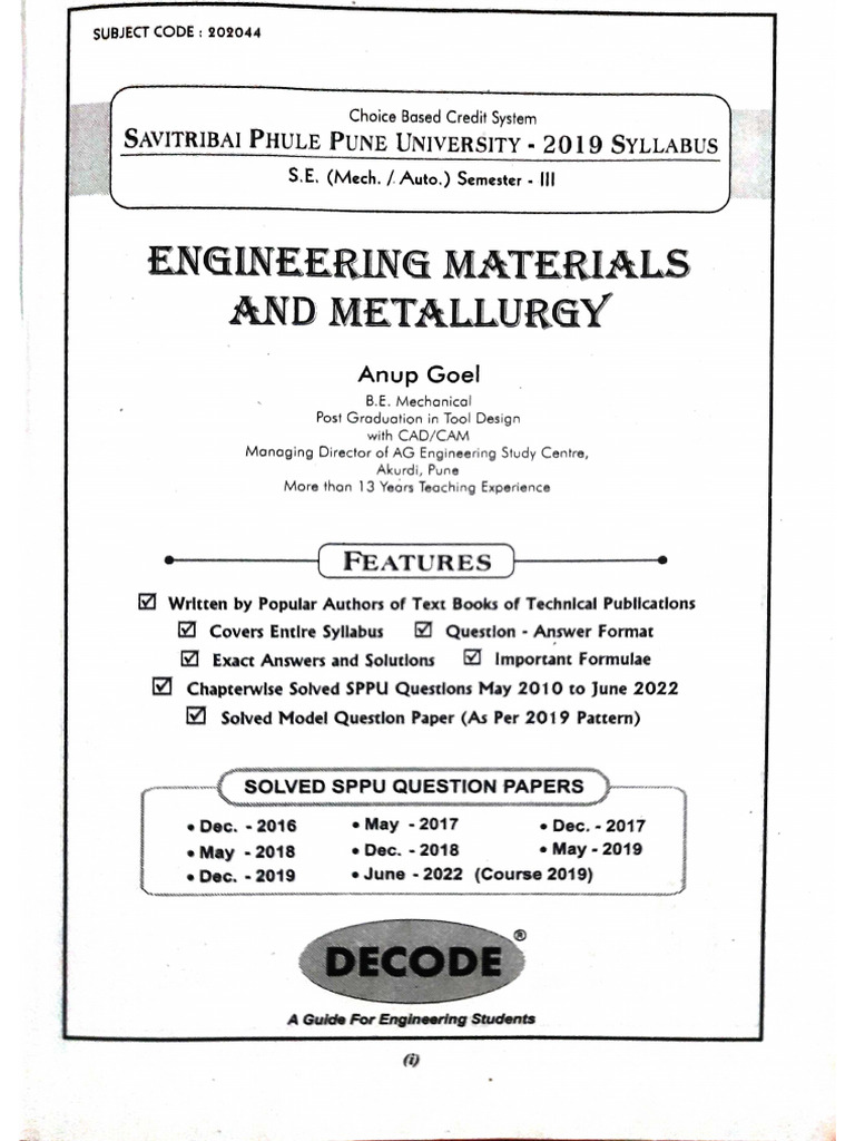 Engineering Materials & Metallurgy Decode - 1 | PDF