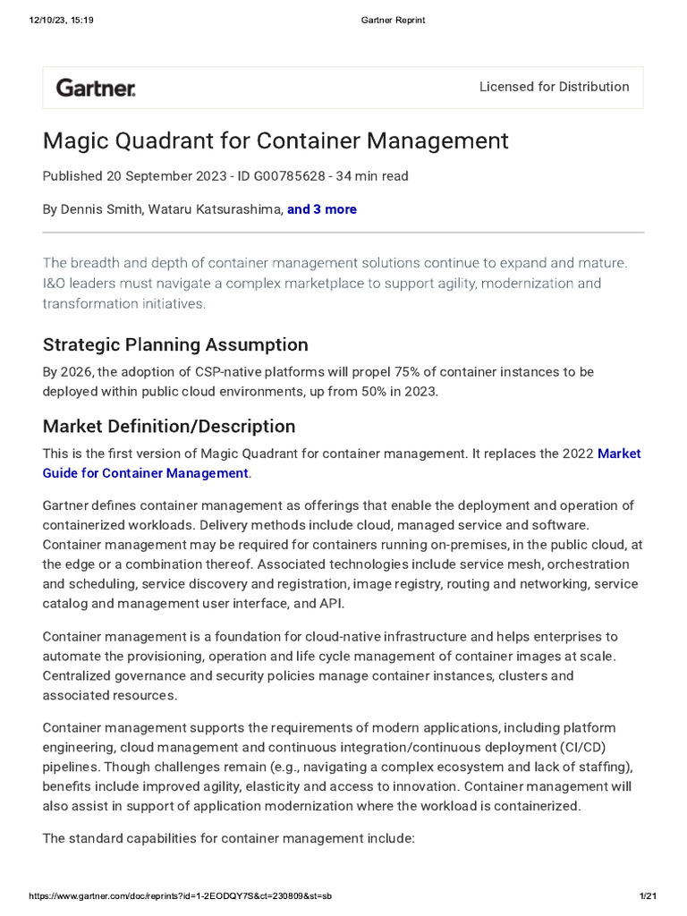 Gartner Reprint | PDF