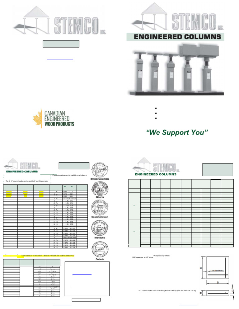 Adjustable Steel Column Specifications | PDF | Beam (Structure) | Column
