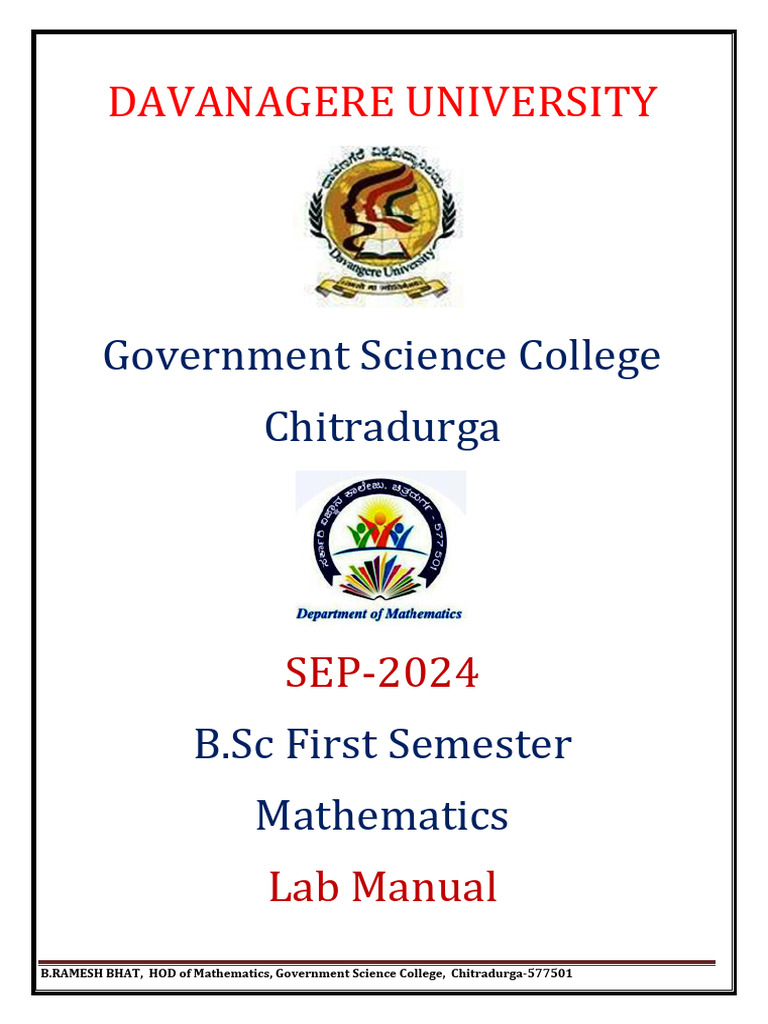 Manual of First Semester Mathematics Syllabus - S.E.p-2024 | PDF ...
