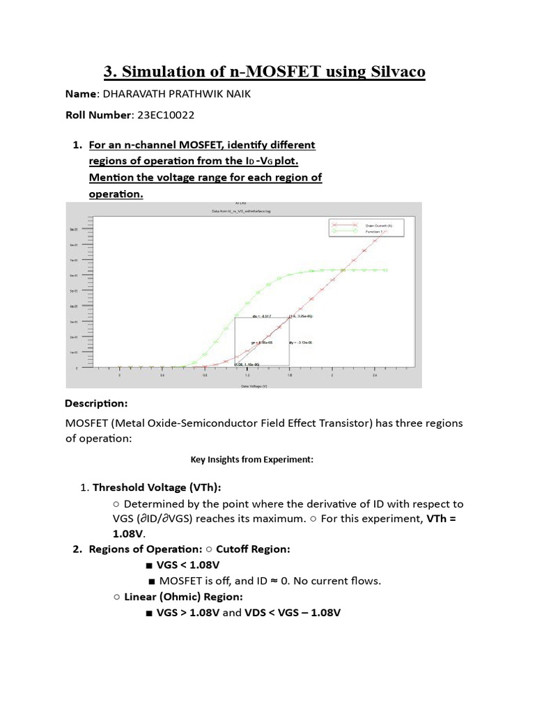 n-MOSFET Simulation with Silvaco | PDF | Mosfet | Field Effect Transistor