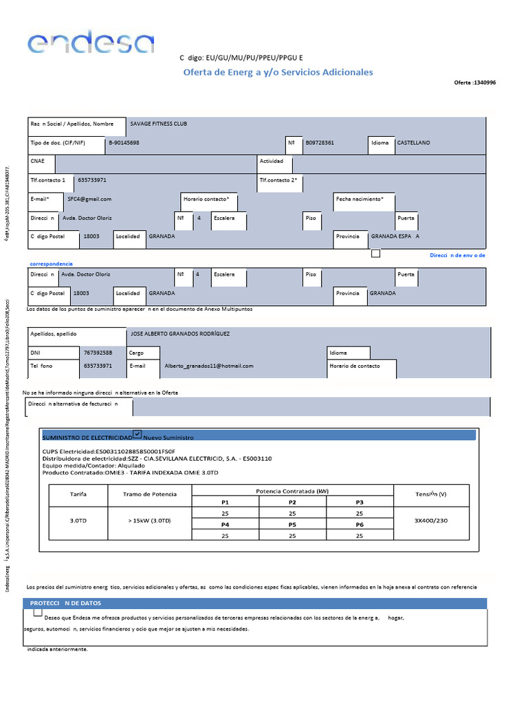 Contrato Luz | PDF | Pagos | Factura