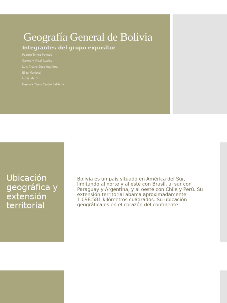 Geografía General de Bolivia | PDF | Bolivia | Américas