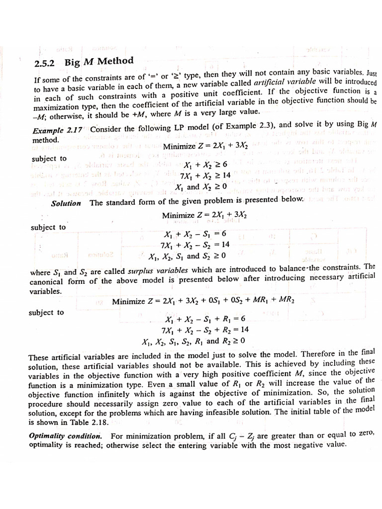 Big M Method | PDF