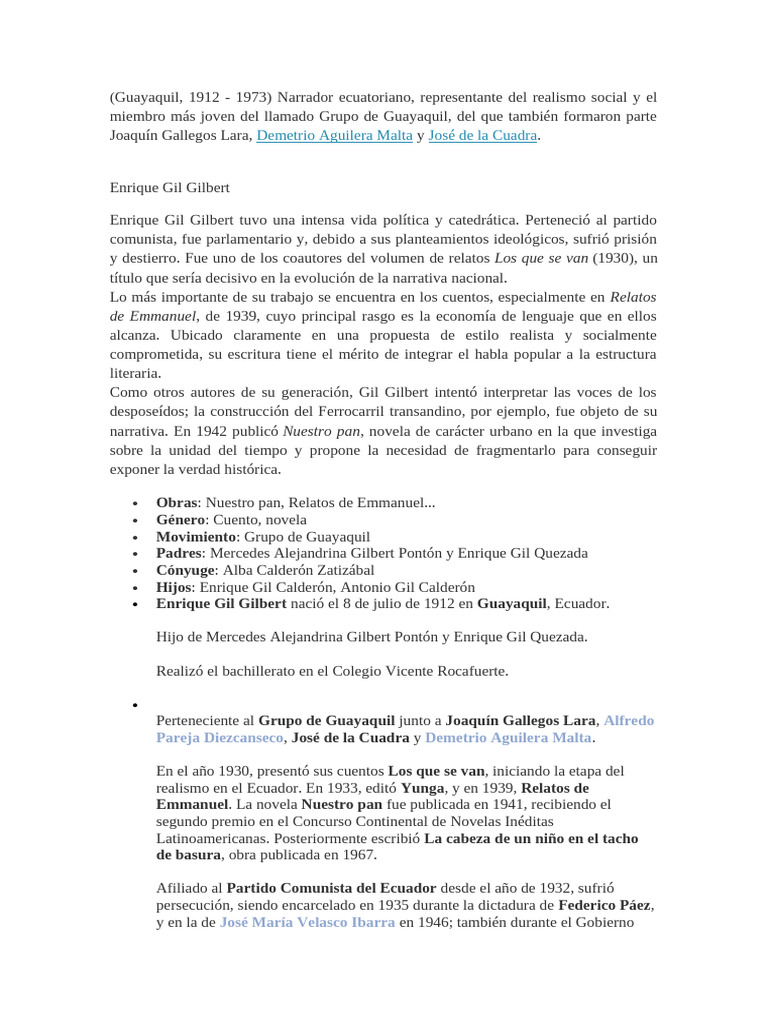 Enrique Gil Gilbert | PDF | Ecuador