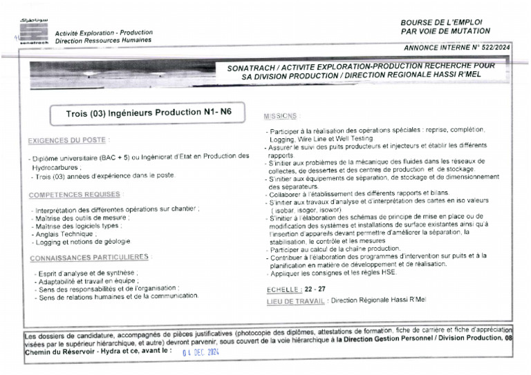 Direction Régionale Hassi R'Mel | PDF