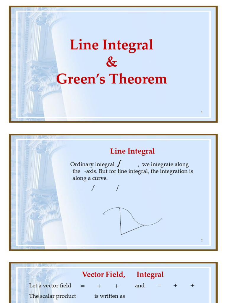 L23 - Line Integral Greens Theorem | PDF | Integral | Mathematics