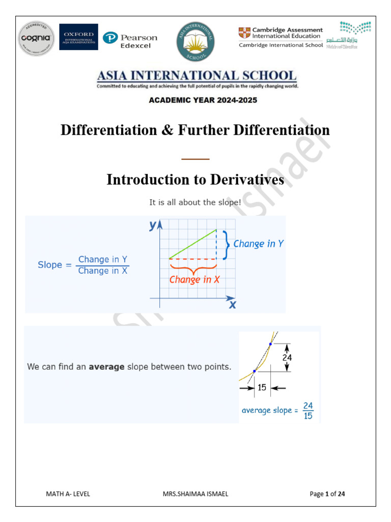 Differentiation Notes | PDF