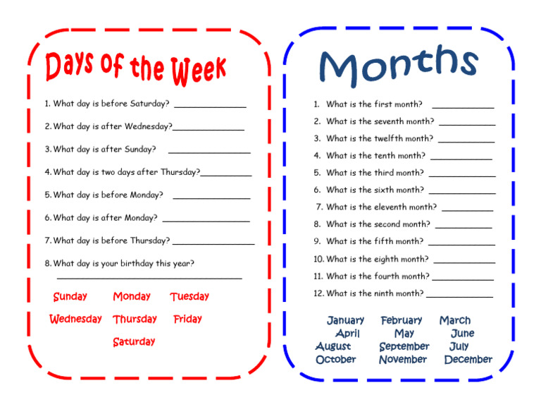 Days and Months | PDF