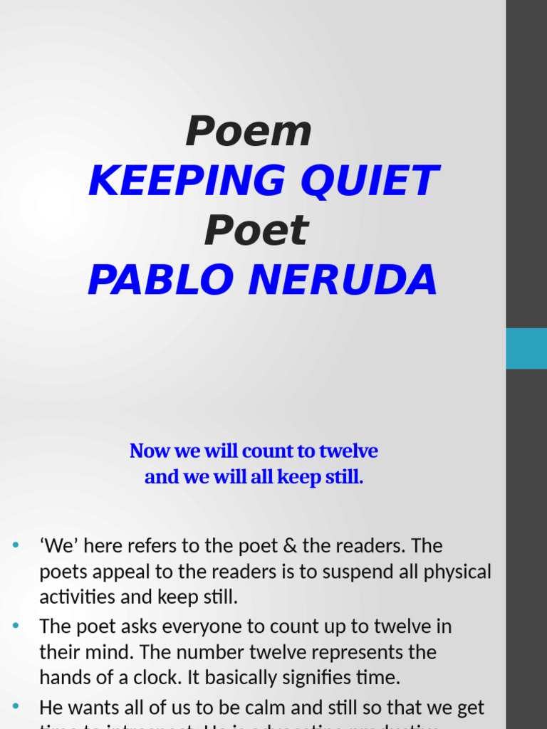 Keeping Quiet ... PPT Without Voiceover | PDF